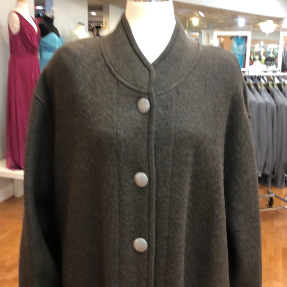 geiger | Jackets & Coats | Womens Brown Boiled Wool Winter Overcoat ...